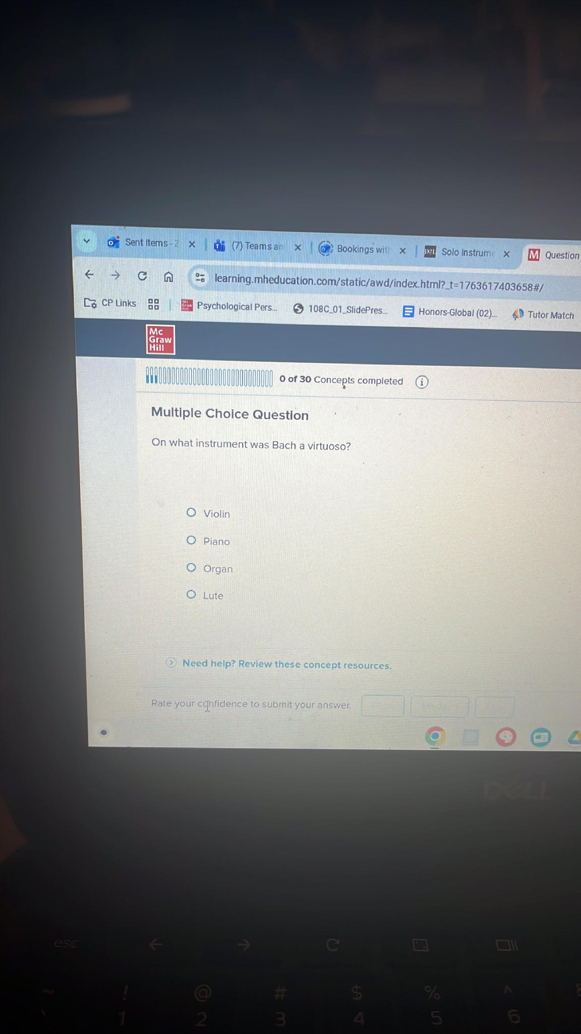 Multiple Choice Question On what instrument | StudyX