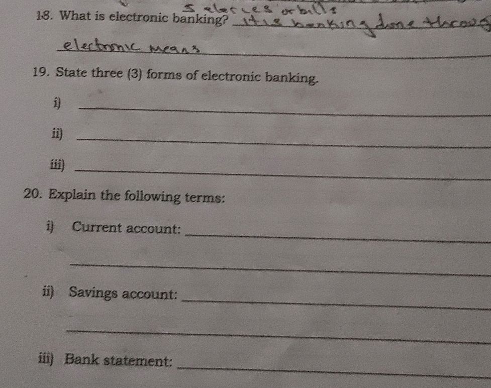 18. What is electronic banking? 19. State | StudyX