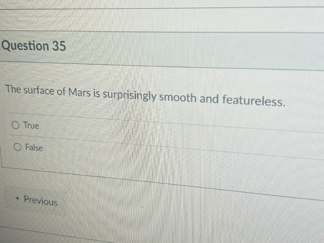 The surface of Mars is surprisingly smooth | StudyX