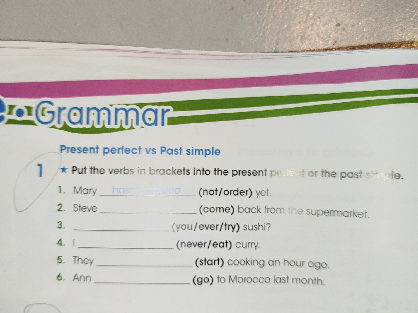 Grammar Present perfect vs Past simple 1 ★ | StudyX