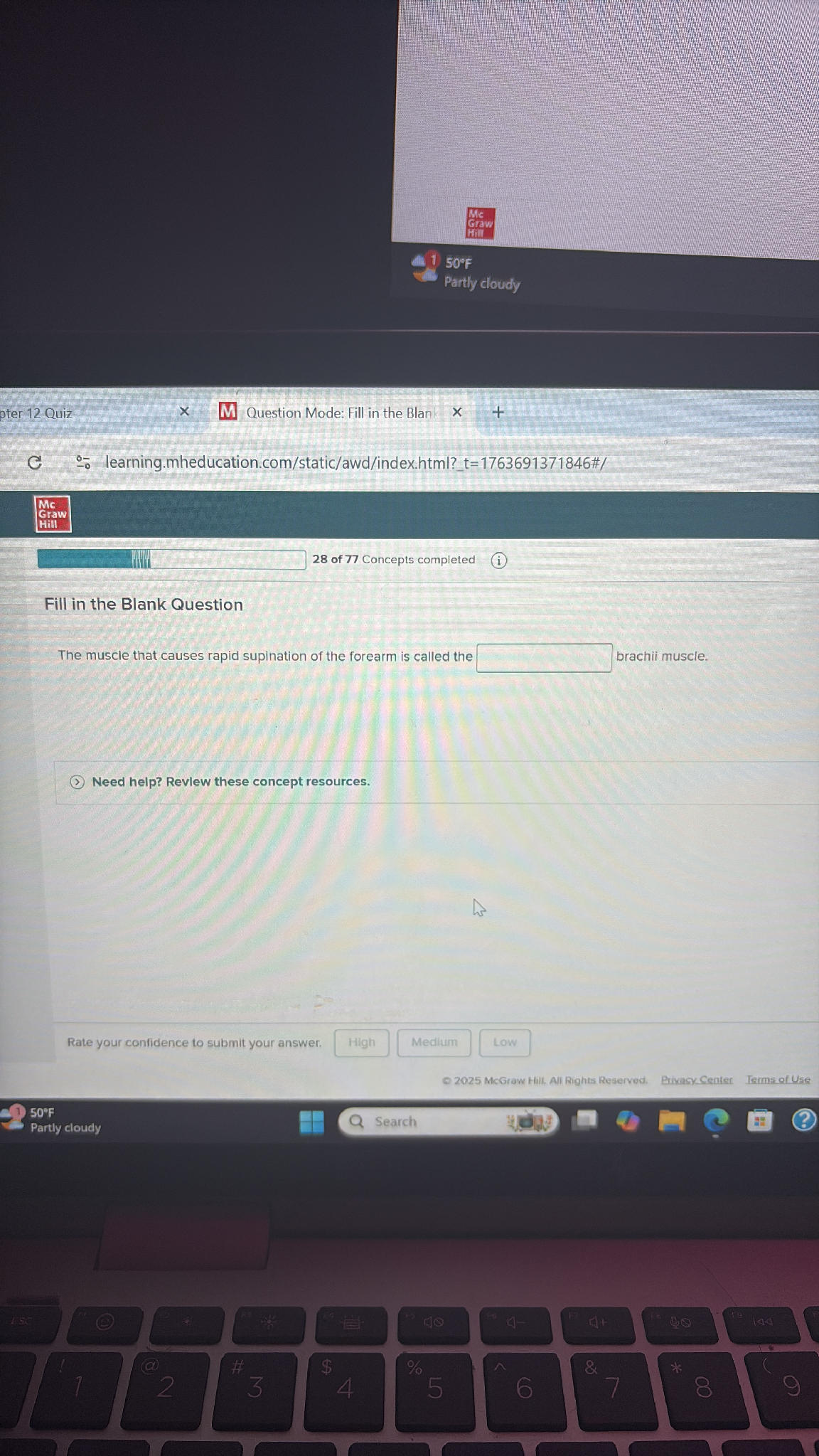 Fill in the Blank Question The muscle that | StudyX