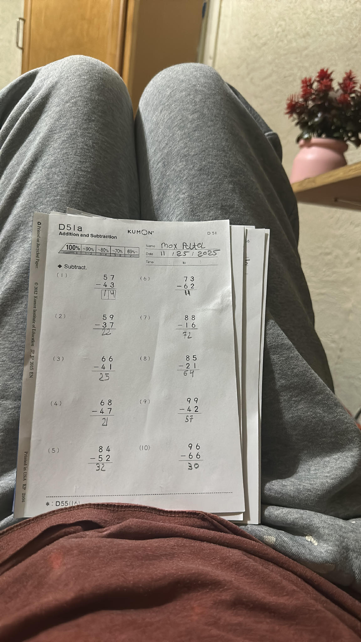 Subtract. (1) $$57-43=$$ (2) $$59-37=$$ | StudyX
