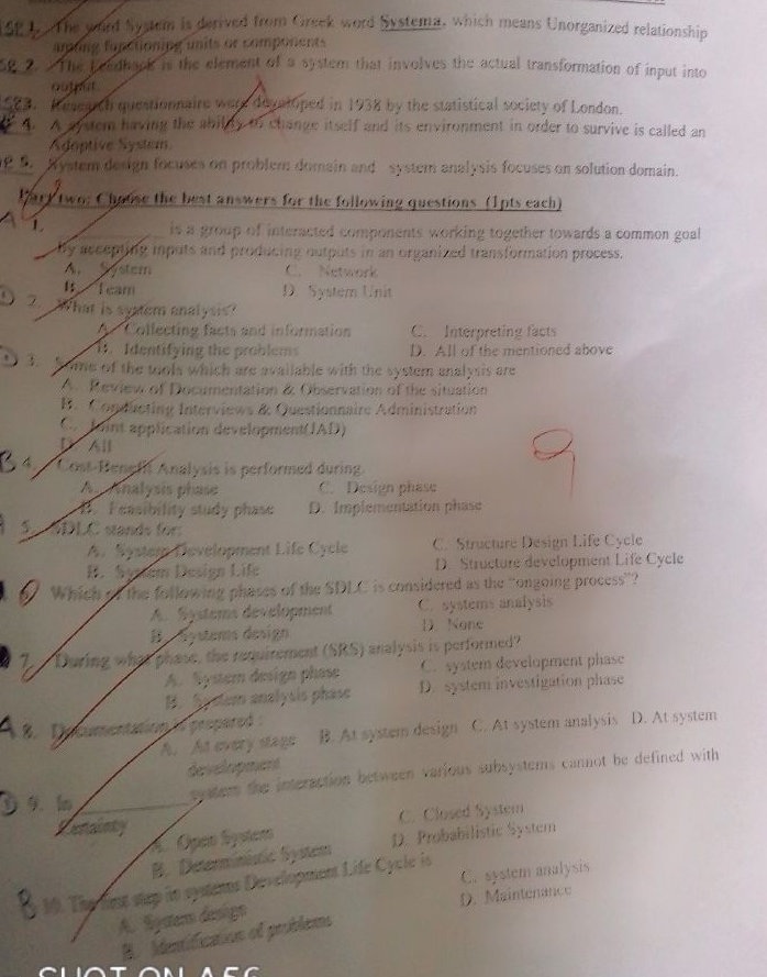 Part Two: Choose the best answers for the | StudyX