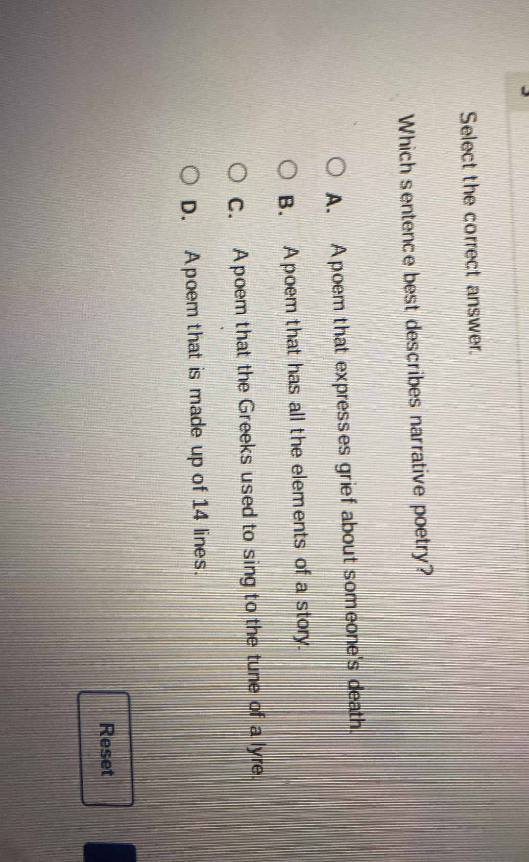 Select the correct answer. Which sentence | StudyX