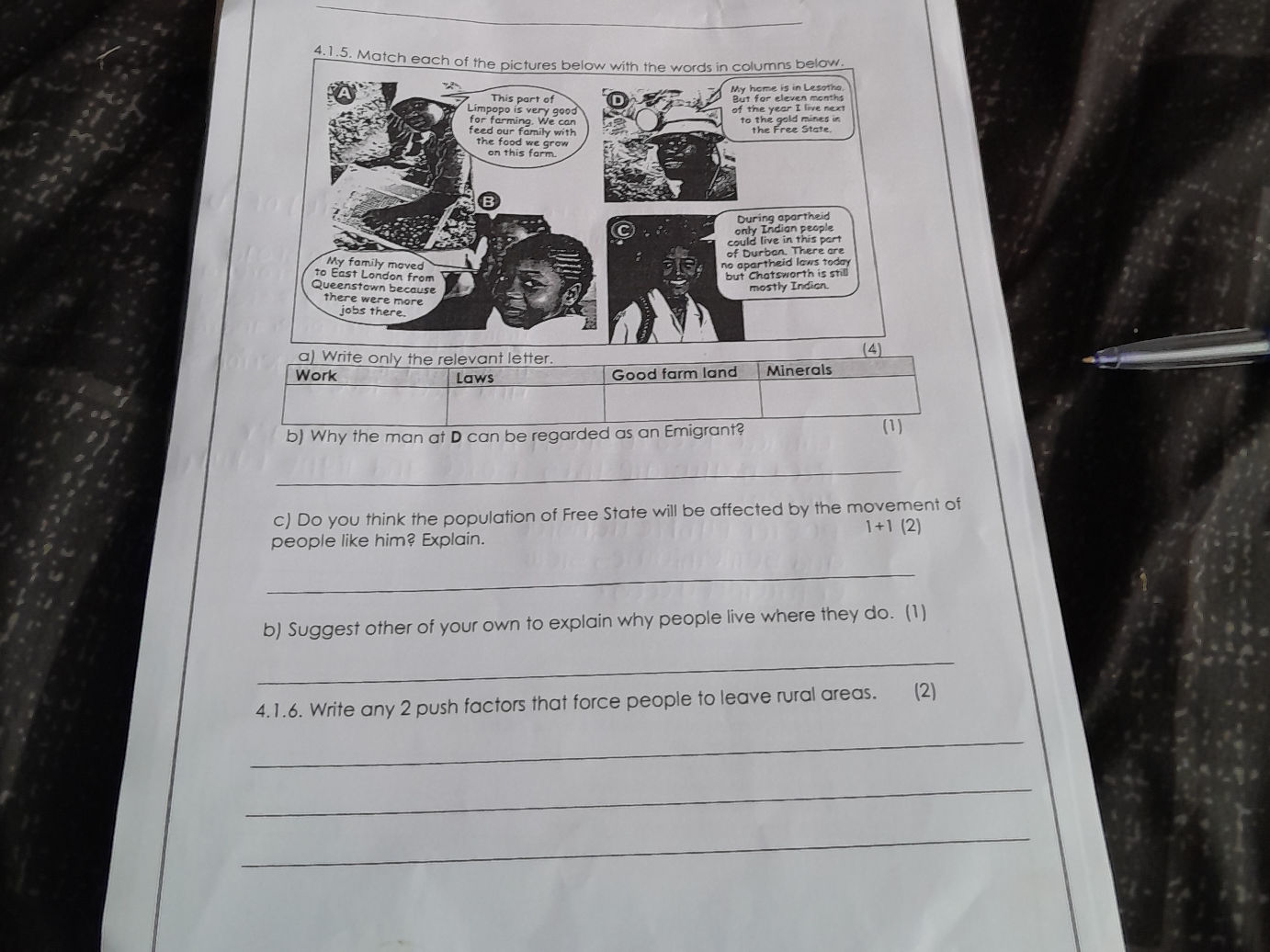 Match each of the pictures below with the | StudyX