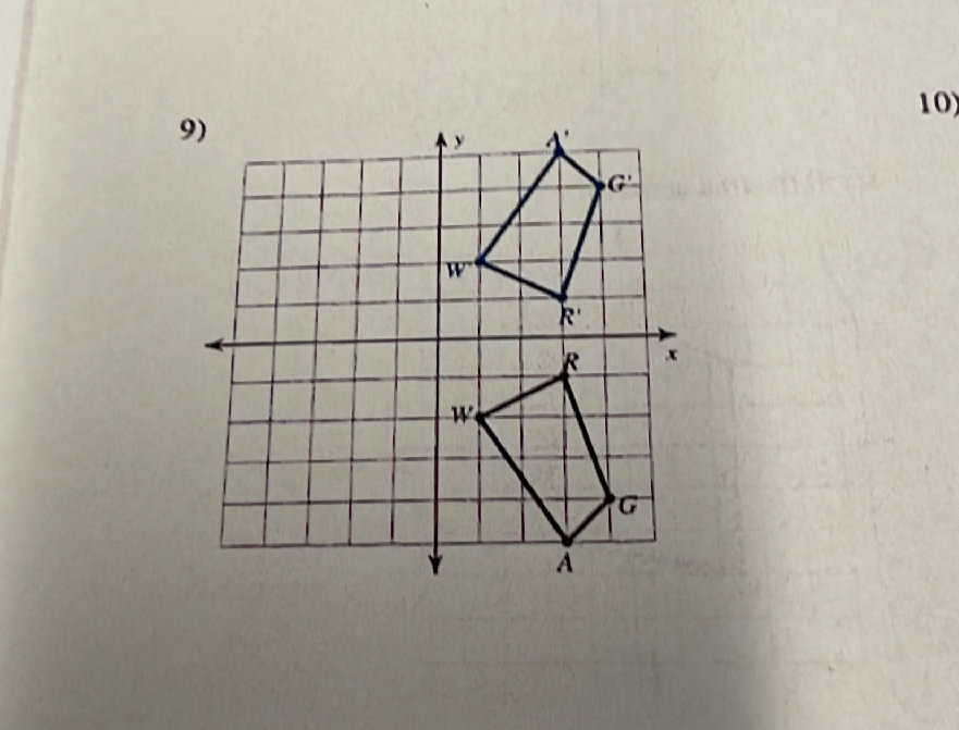 The image shows a coordinate plane with two | StudyX