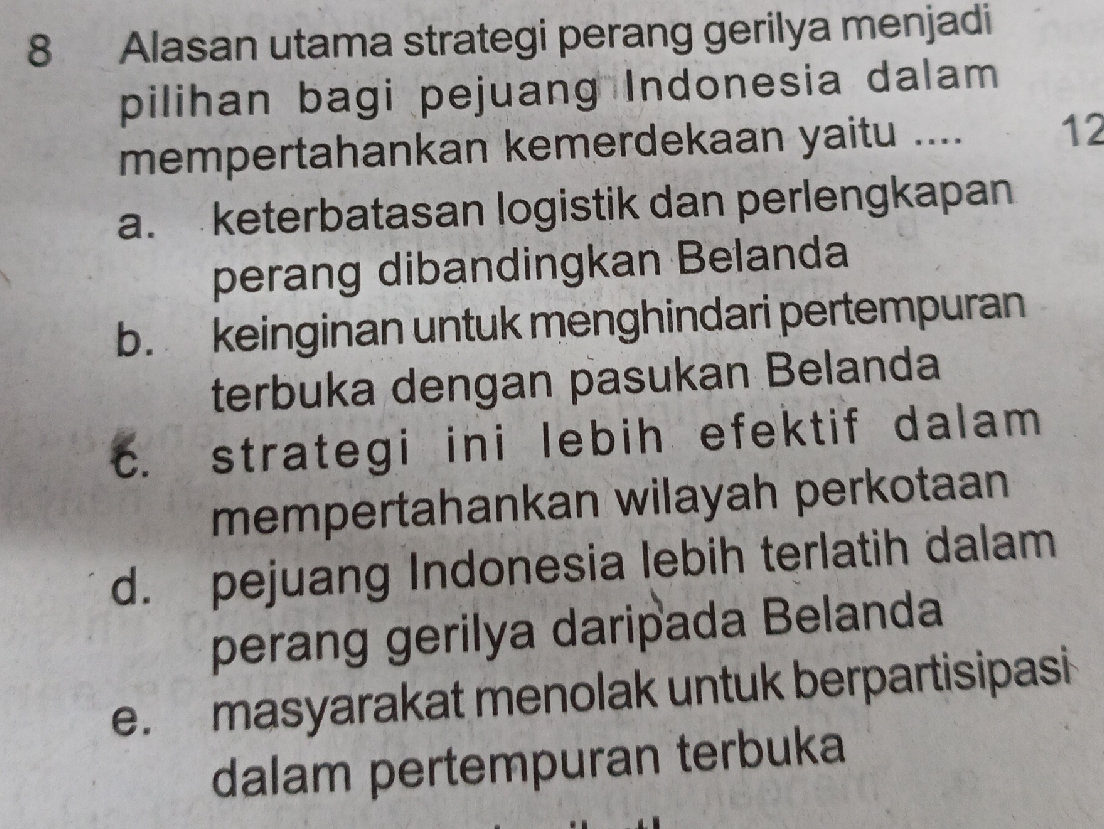 8 Alasan utama strategi perang gerilya | StudyX