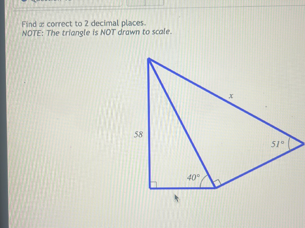 Find $x$ correct to 2 decimal places. NOTE: | StudyX