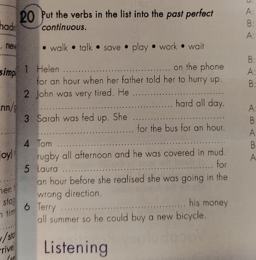 20 Put the verbs in the list into the past | StudyX
