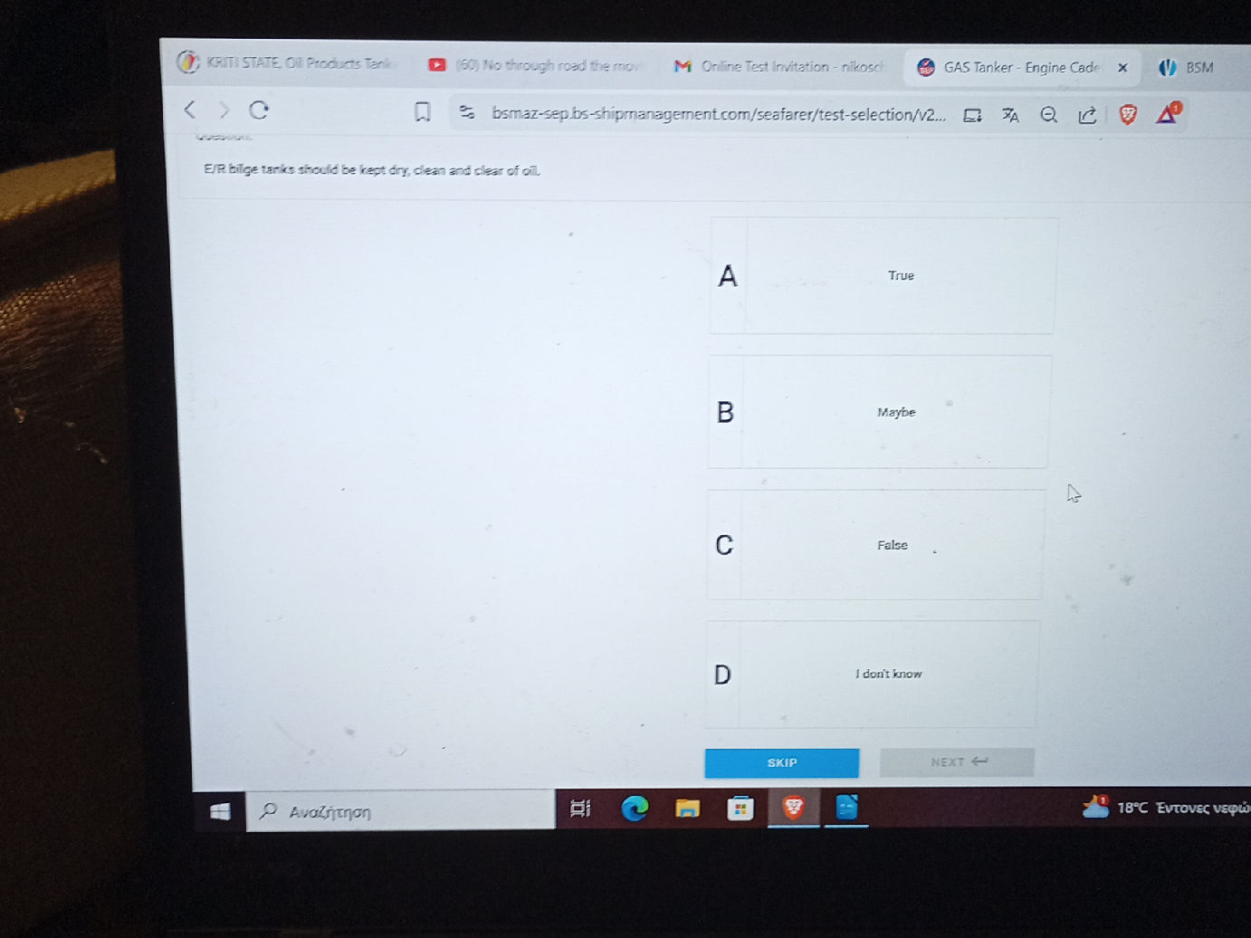 E/R bilge tanks should be kept dry, clean | StudyX