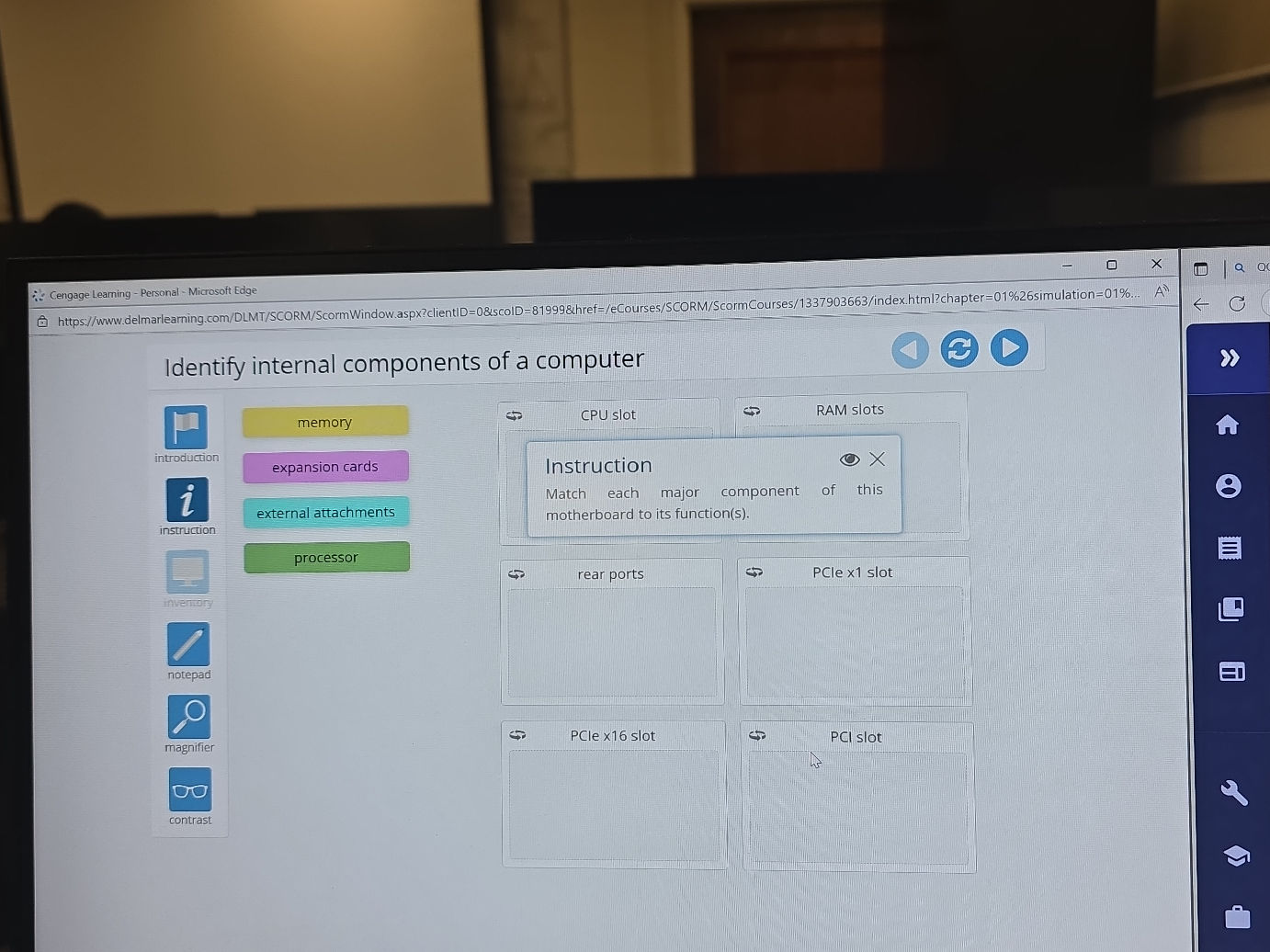 Identify internal components of a computer. | StudyX