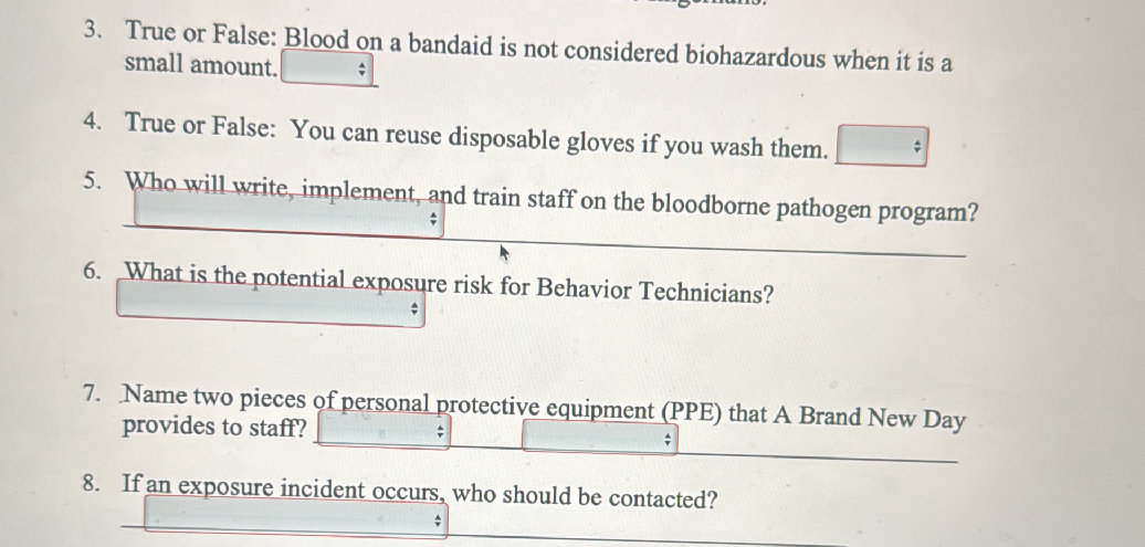 3. True or False: Blood on a bandaid is not | StudyX