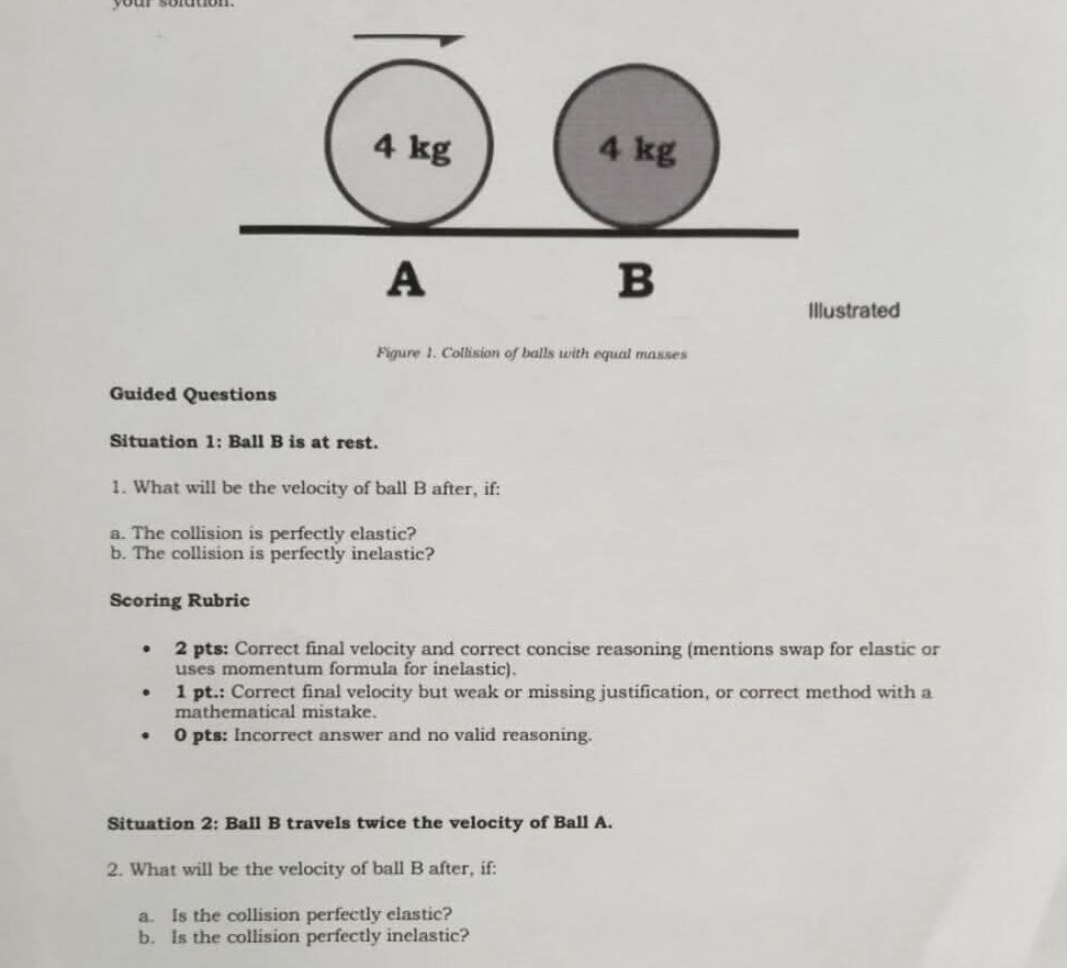 Figure 1. Collision of balls with equal | StudyX