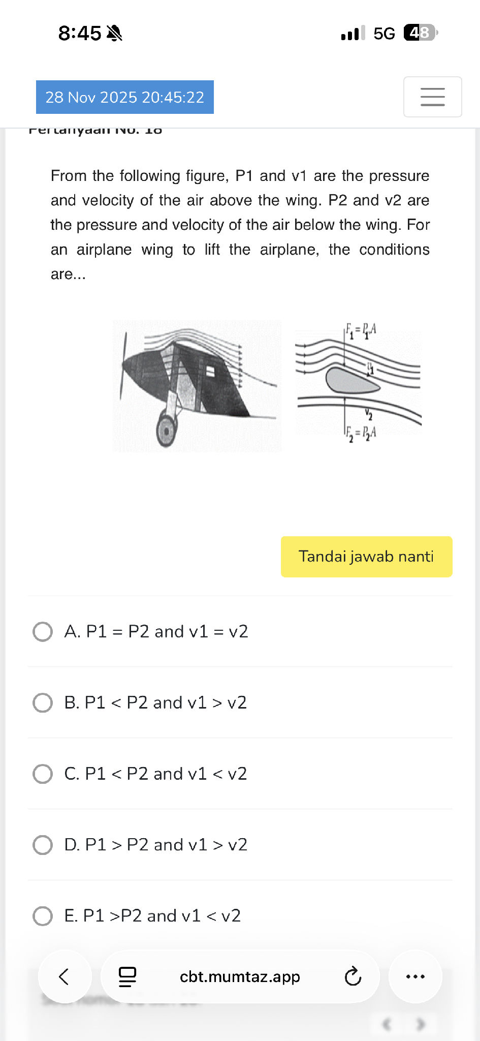 From the following figure, P1 and v1 are the | StudyX