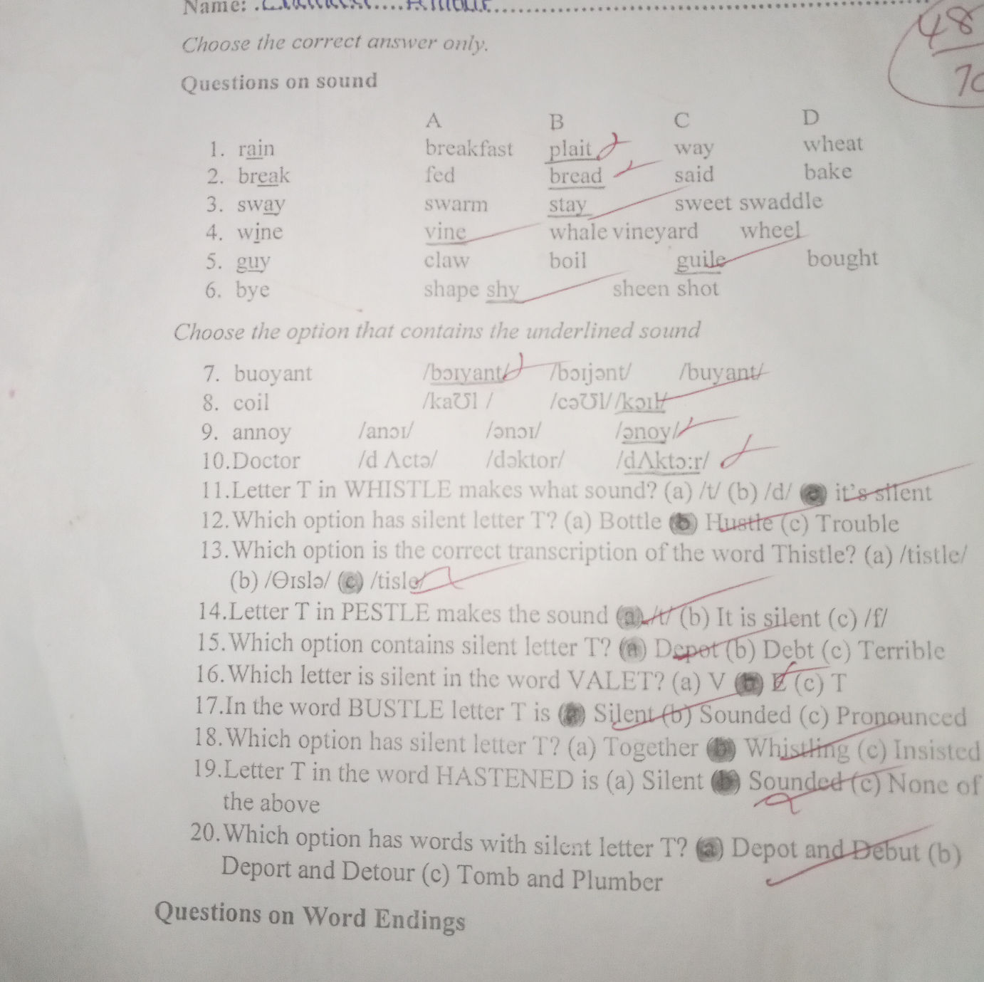 Choose the correct answer only. Questions on | StudyX