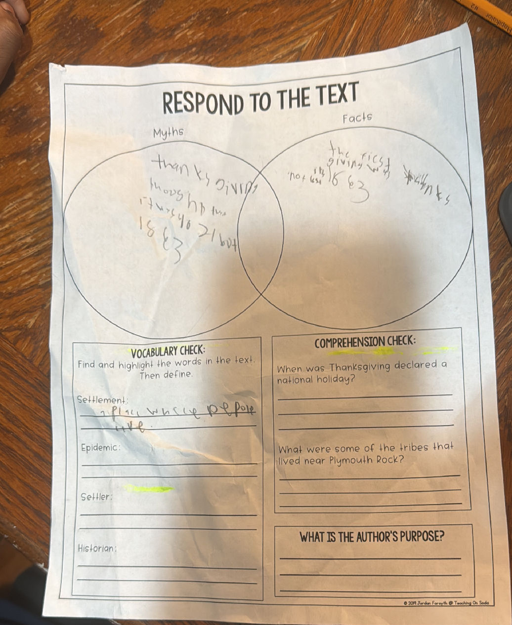 RESPOND TO THE TEXT **Venn Diagram: Myths | StudyX