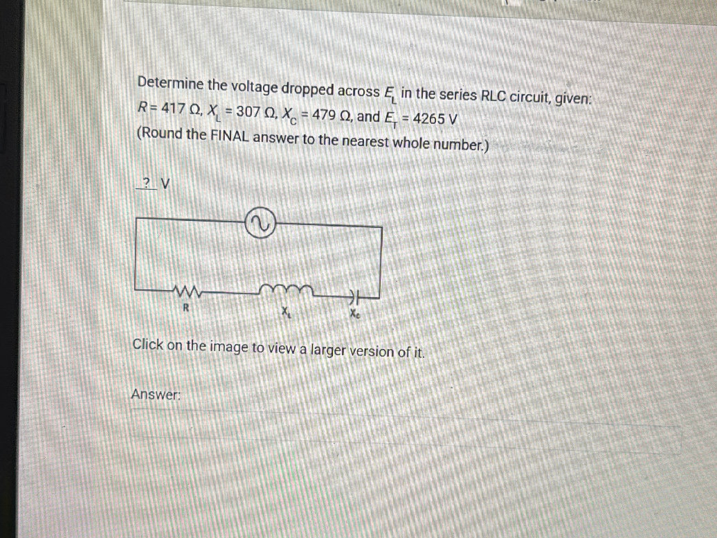 Determine the voltage dropped across $E_L$ | StudyX