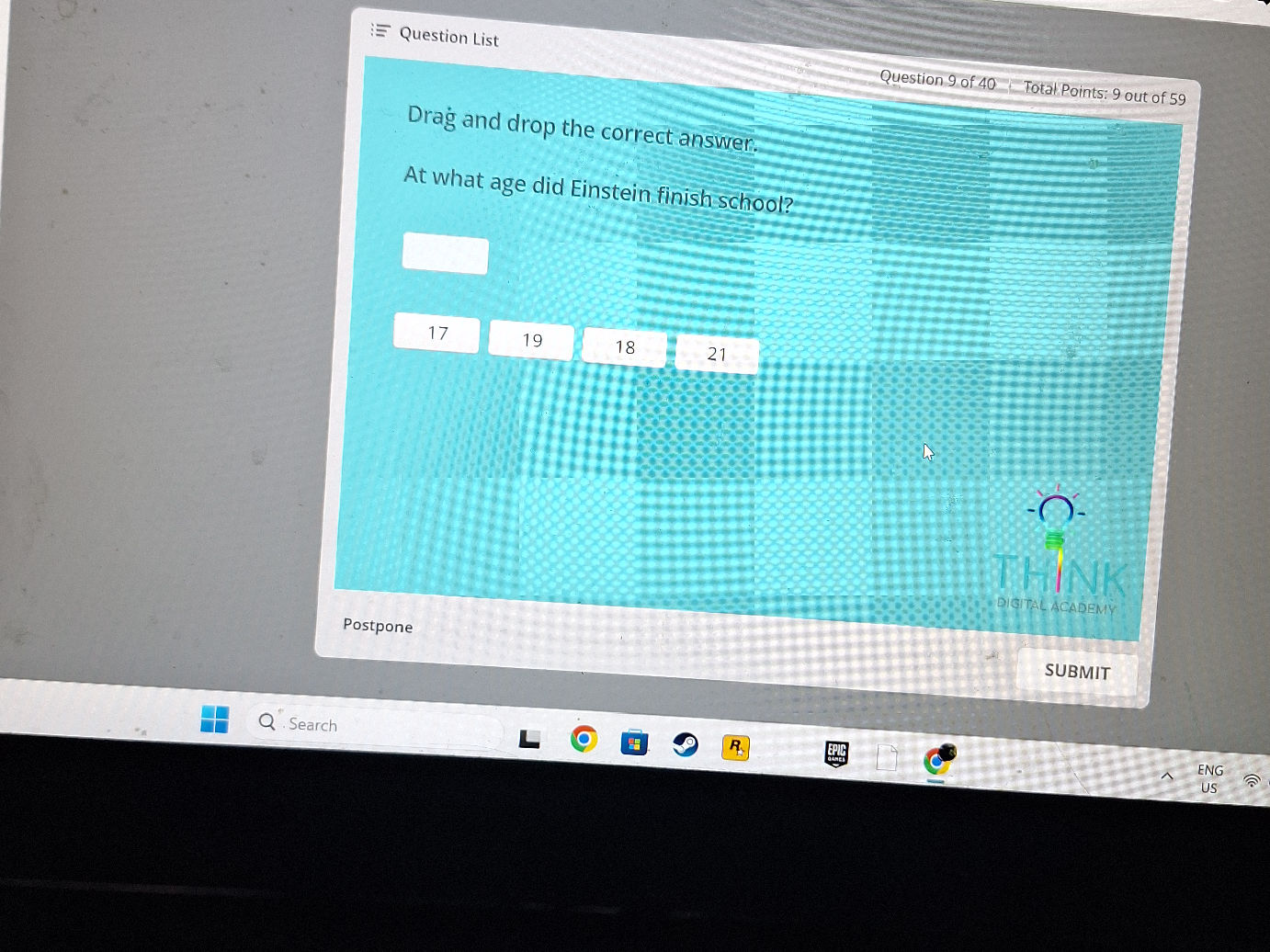 Drag and drop the correct answer. At what | StudyX