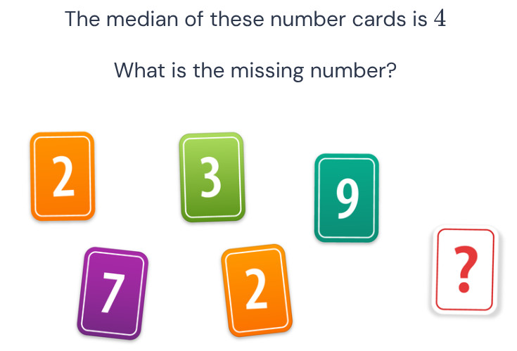 The median of these number cards is 4 What | StudyX