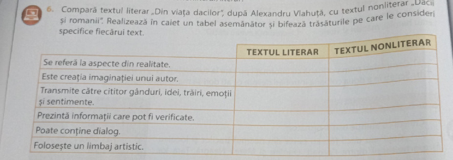 6. Compară textul literar „Din viaţa | StudyX