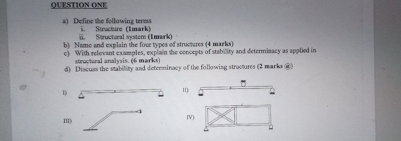 QUESTION ONE a) Define the following terms | StudyX