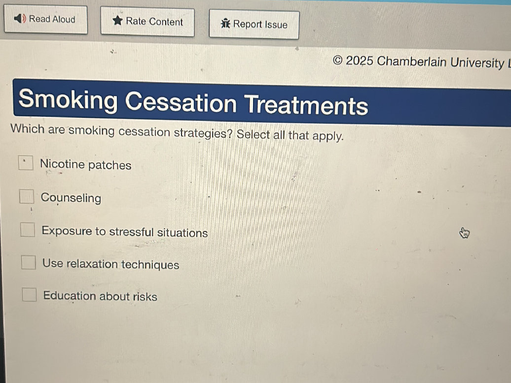 Which are smoking cessation strategies? | StudyX