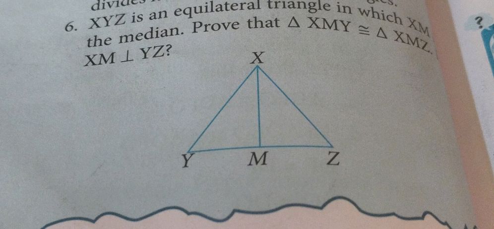 6. XYZ is an equilateral triangle in which | StudyX