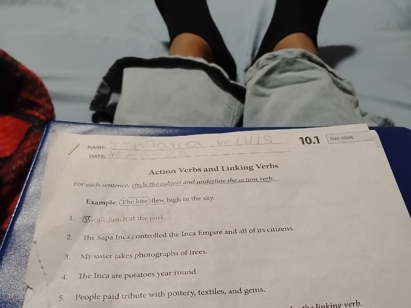 Action Verbs and Linking Verbs For each | StudyX