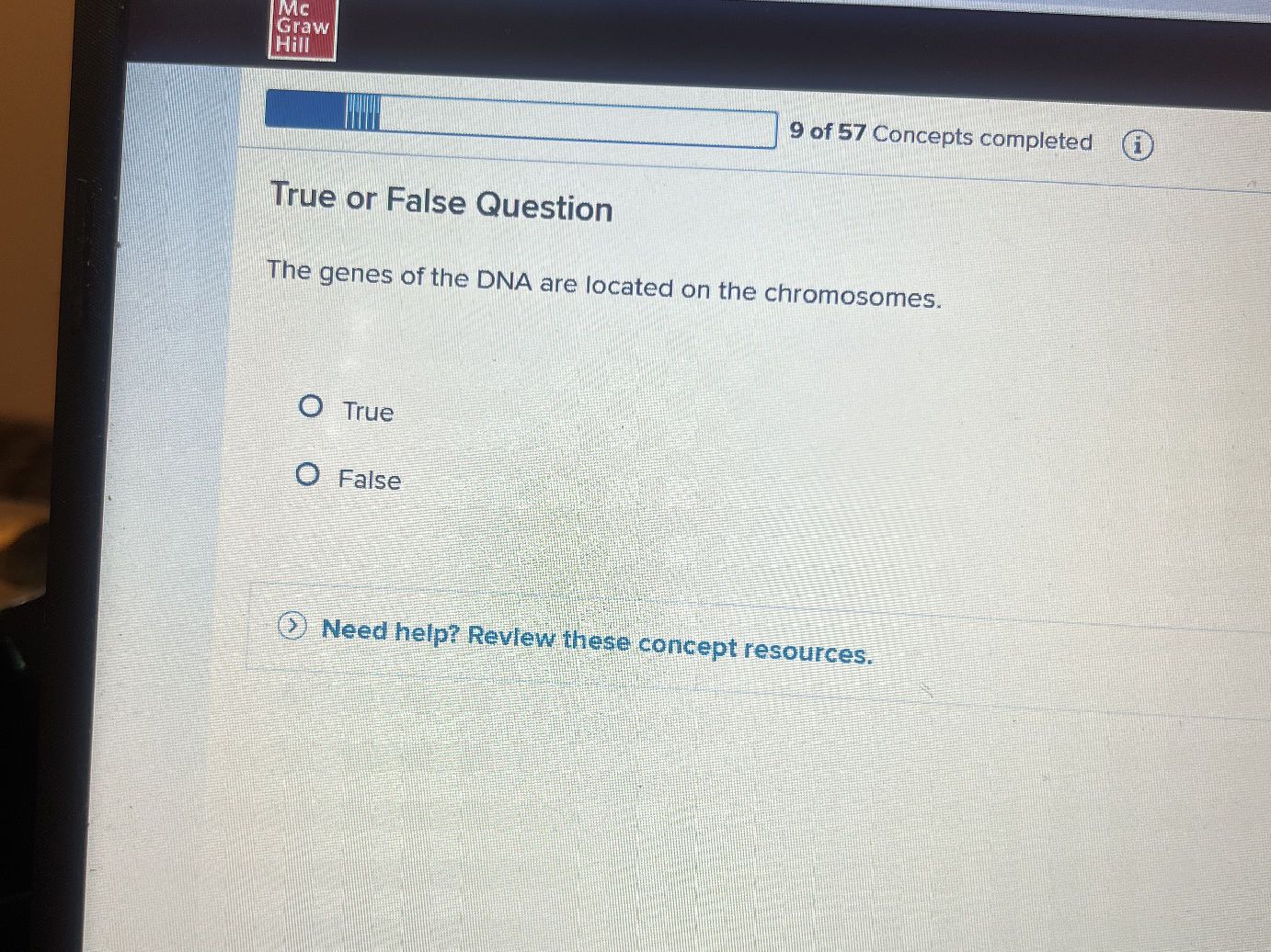 True or False Question The genes of the DNA | StudyX