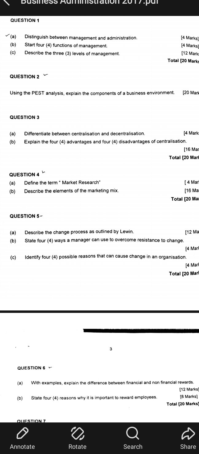 QUESTION 4 (a) Define the term " Market | StudyX