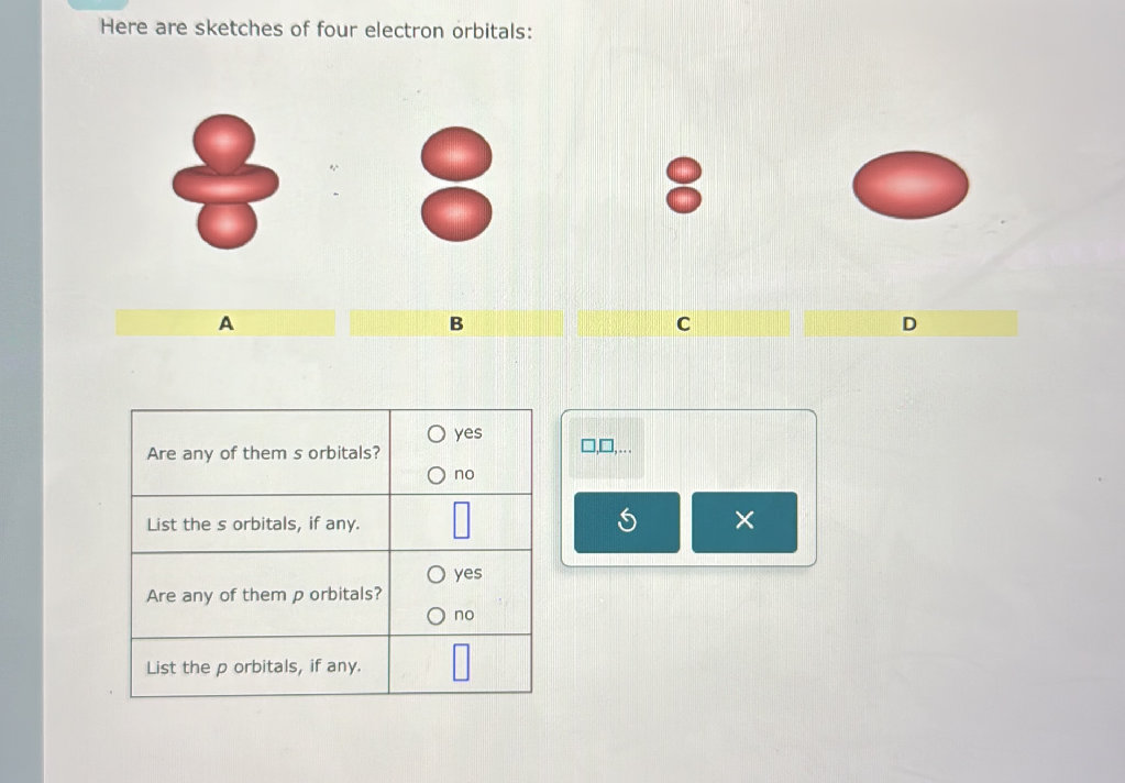 Here are sketches of four electron orbitals: | StudyX