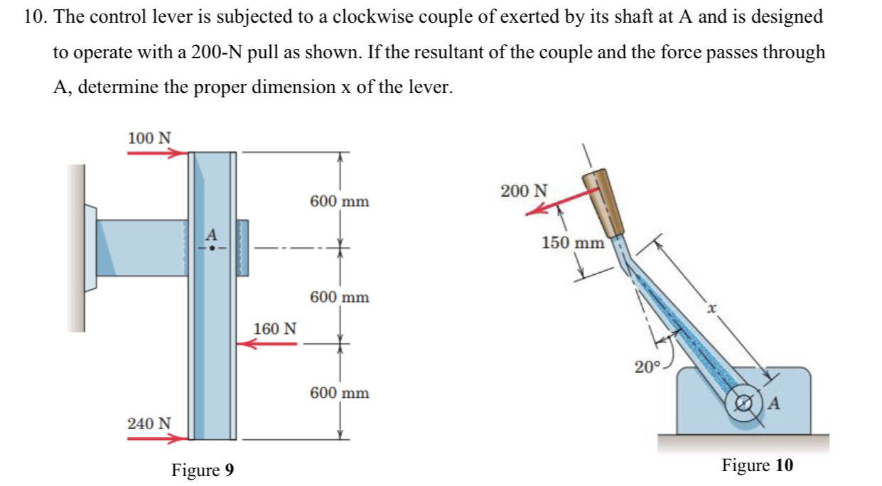 10. The control lever is subjected to a | StudyX