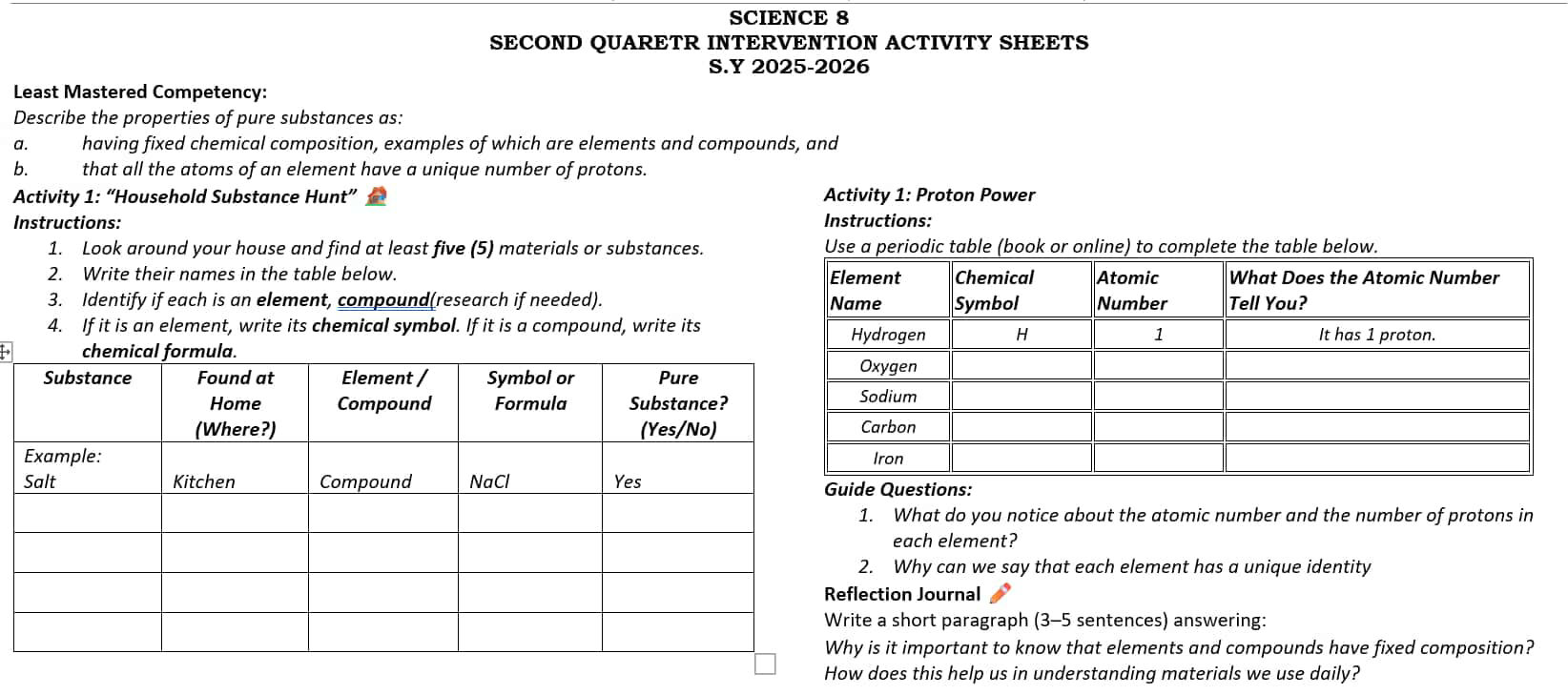 SCIENCE 8 SECOND QUARETR INTERVENTION | StudyX