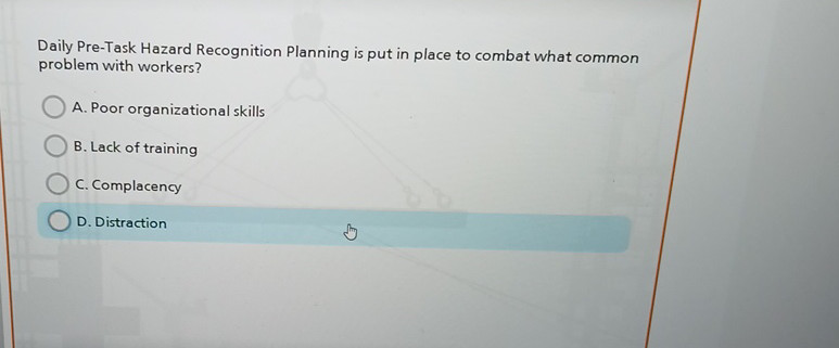 Daily Pre-Task Hazard Recognition Planning | StudyX