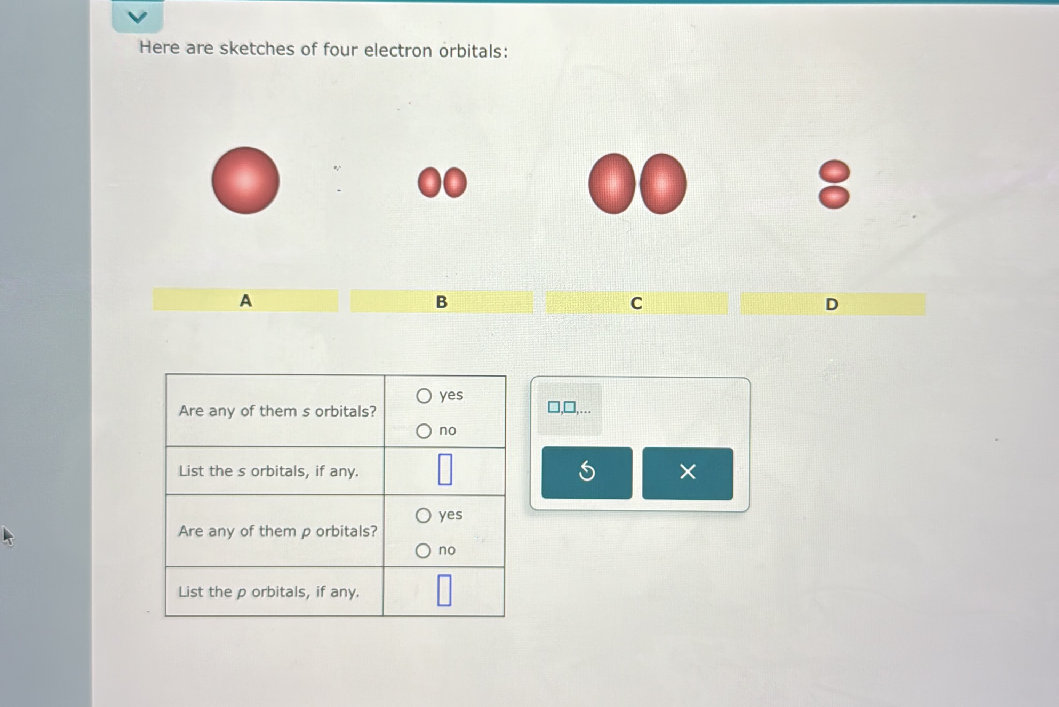 Here are sketches of four electron orbitals: | StudyX