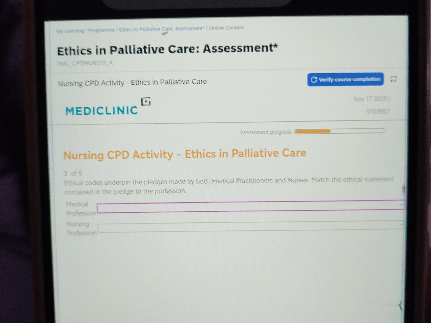 Nursing CPD Activity - Ethics in Palliative | StudyX