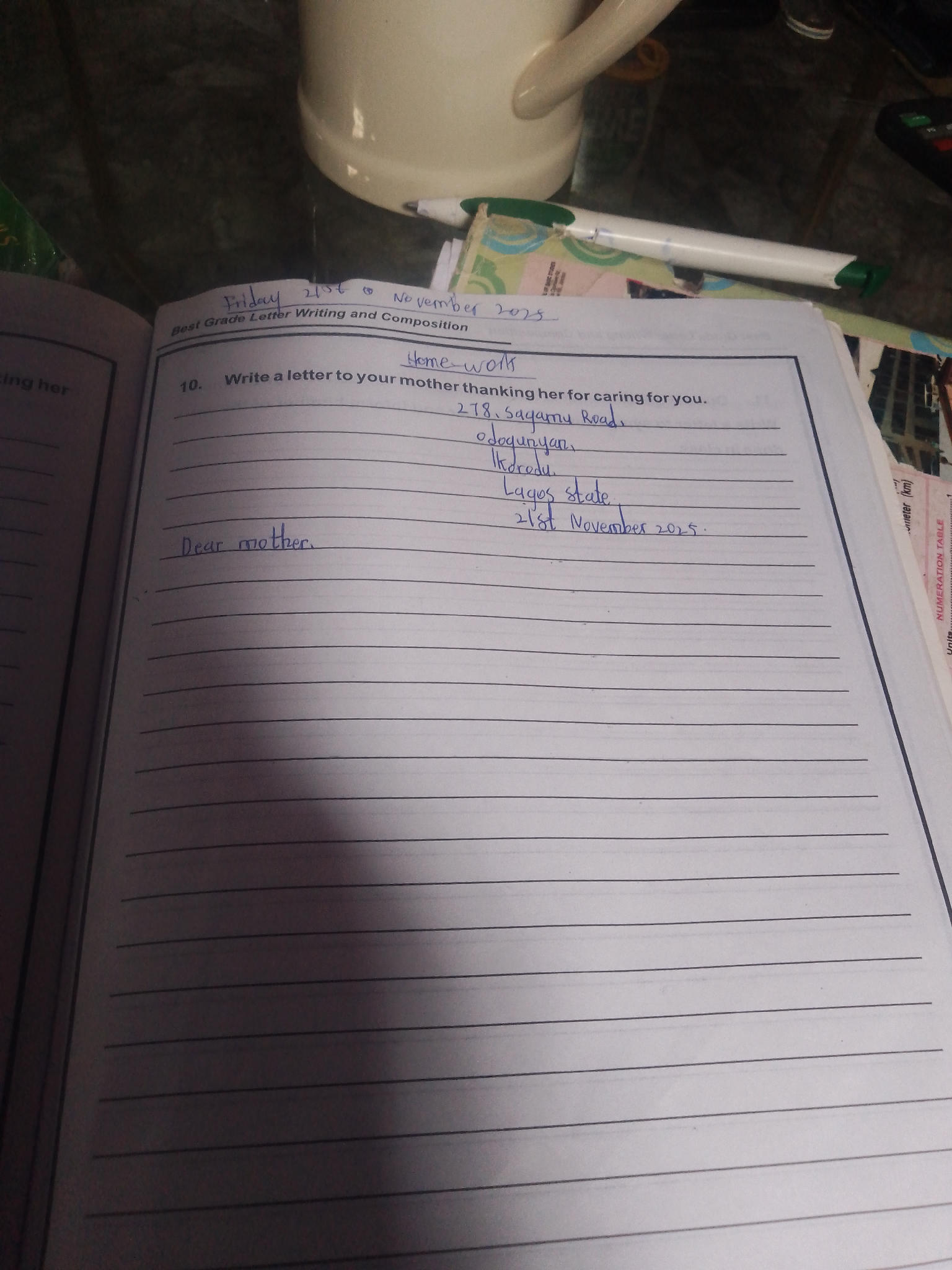 Friday 21st November 2025 Home work 10. | StudyX