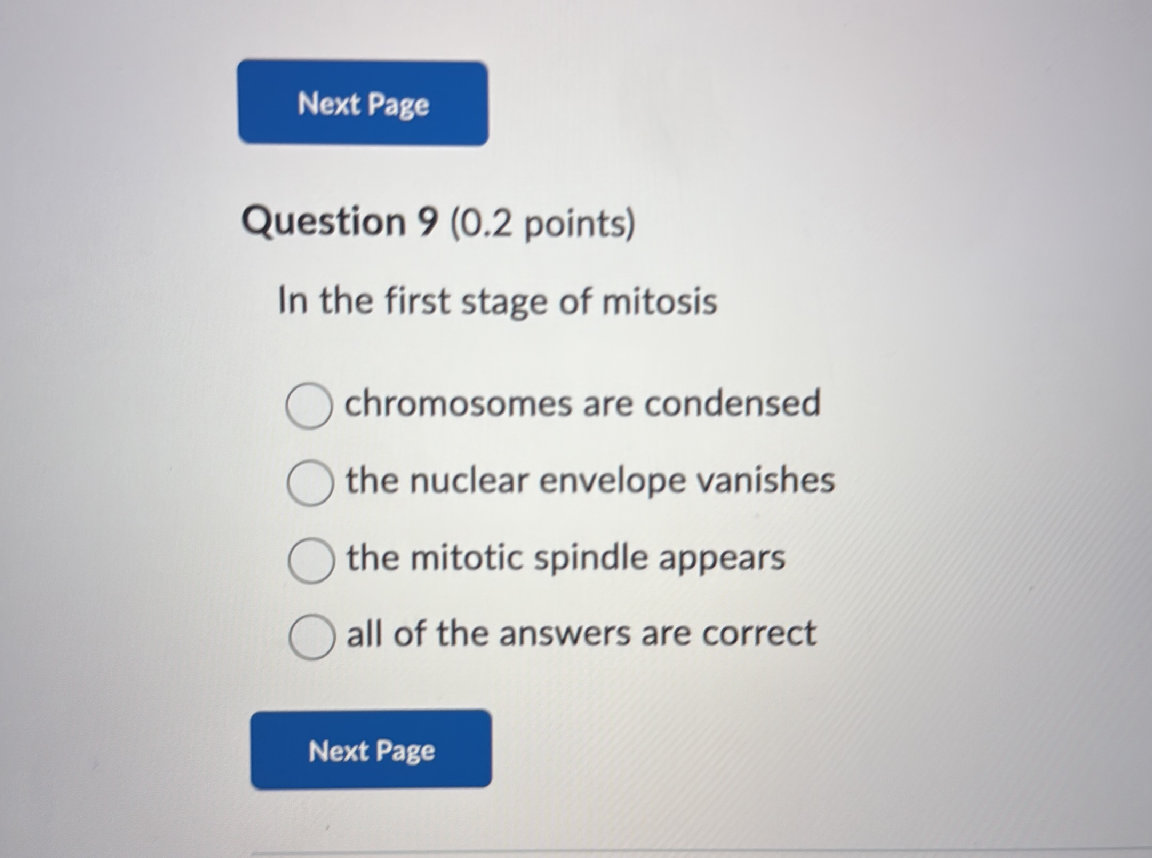 In the first stage of mitosis chromosomes | StudyX