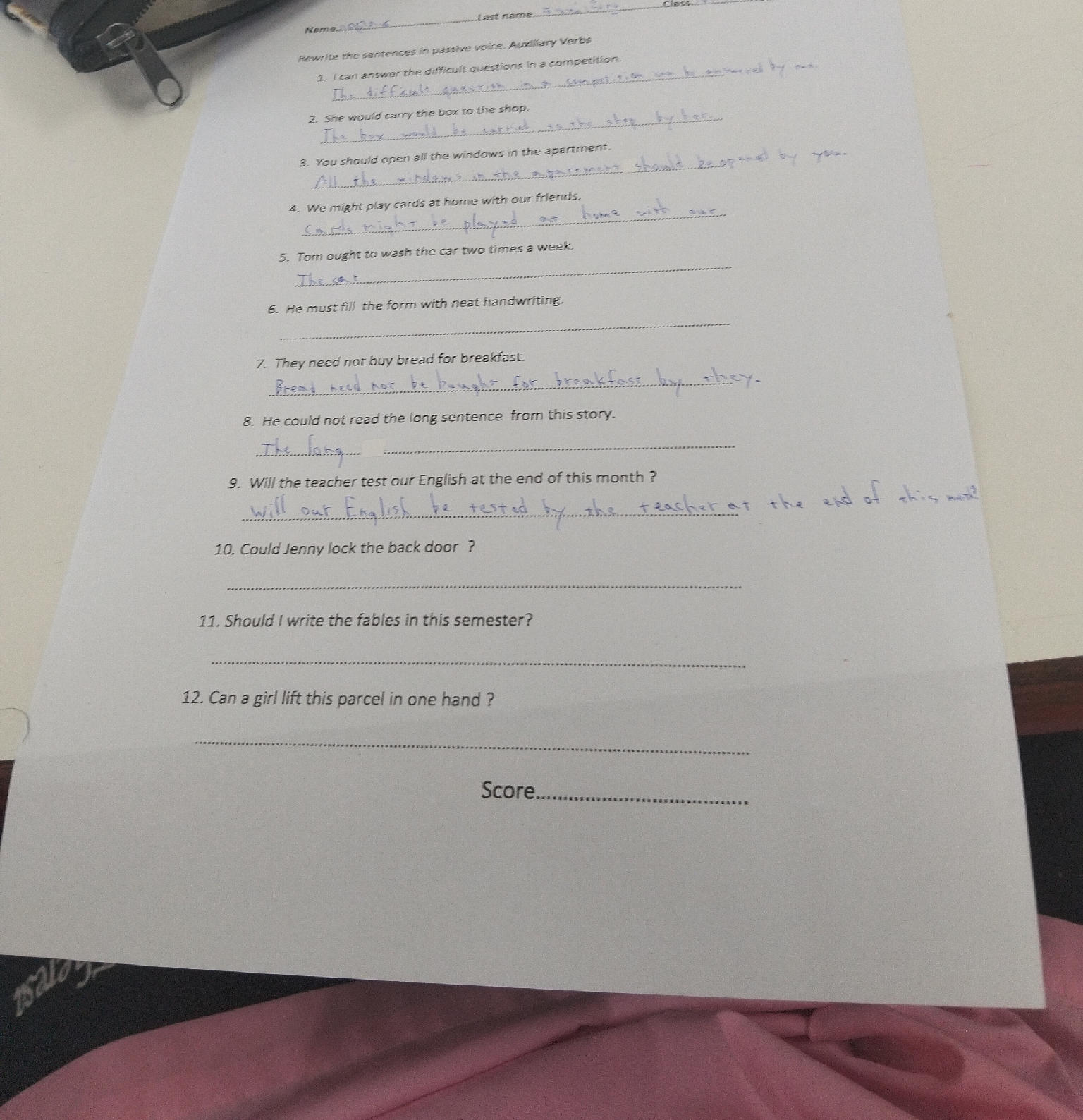 Rewrite the sentences in passive voice. | StudyX
