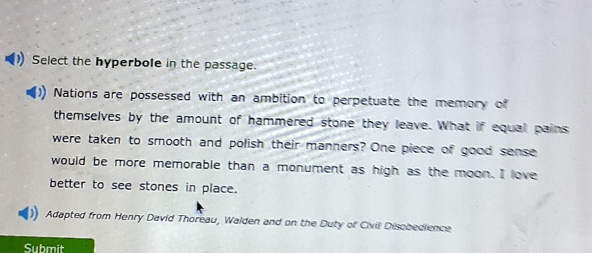 Select the hyperbole in the passage. | StudyX