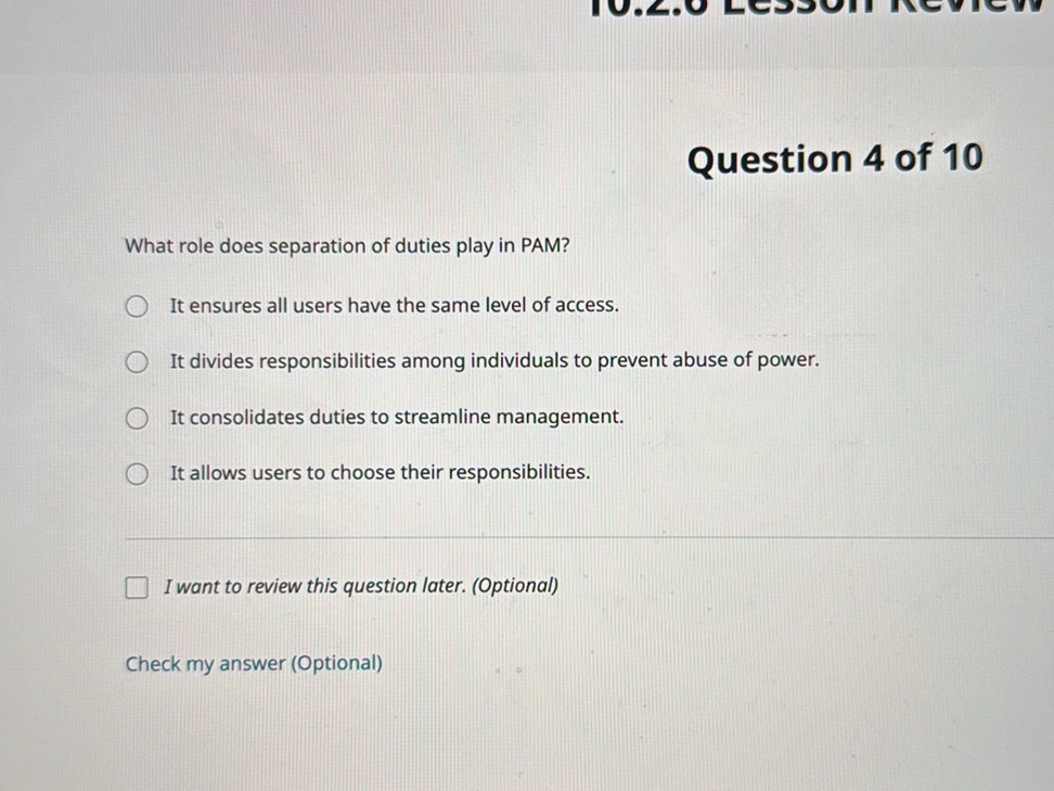 What role does separation of duties play in | StudyX