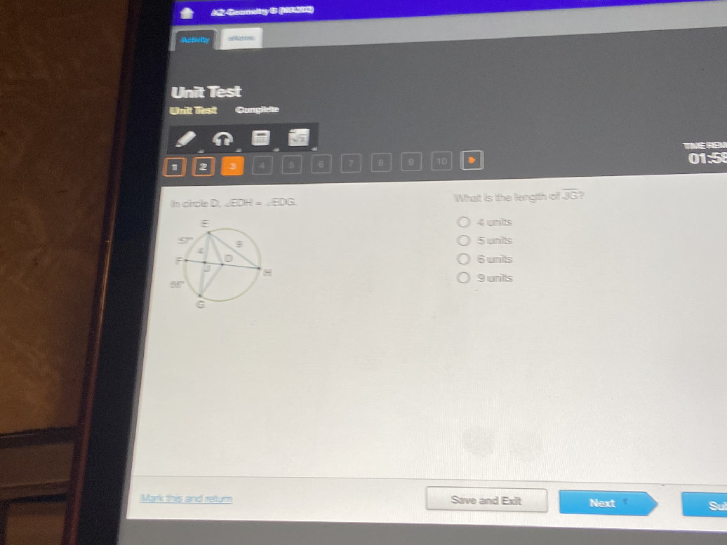 In circle D, $ arc{EDH} = arc{EDG}$. What | StudyX