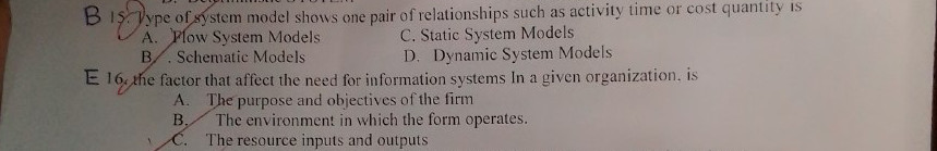 Type of system model shows one pair of | StudyX