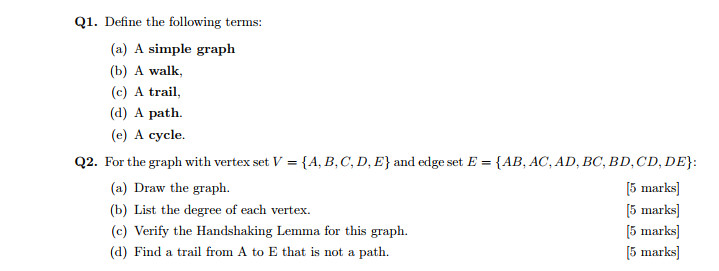Q1. Define the following terms: (a) A simple | StudyX