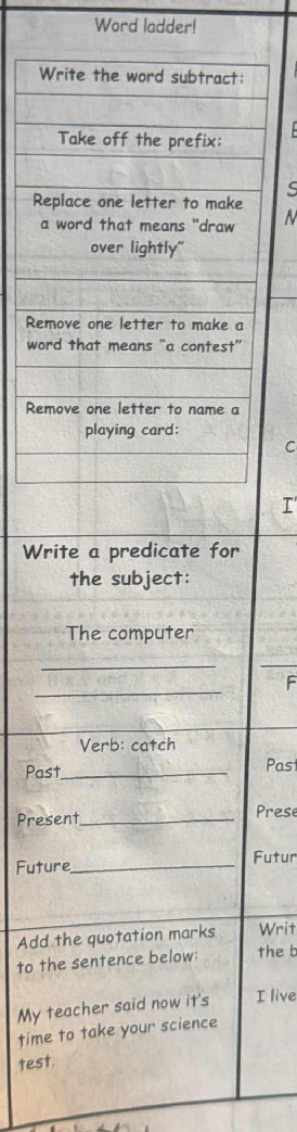 Verb: catch **Past** | StudyX