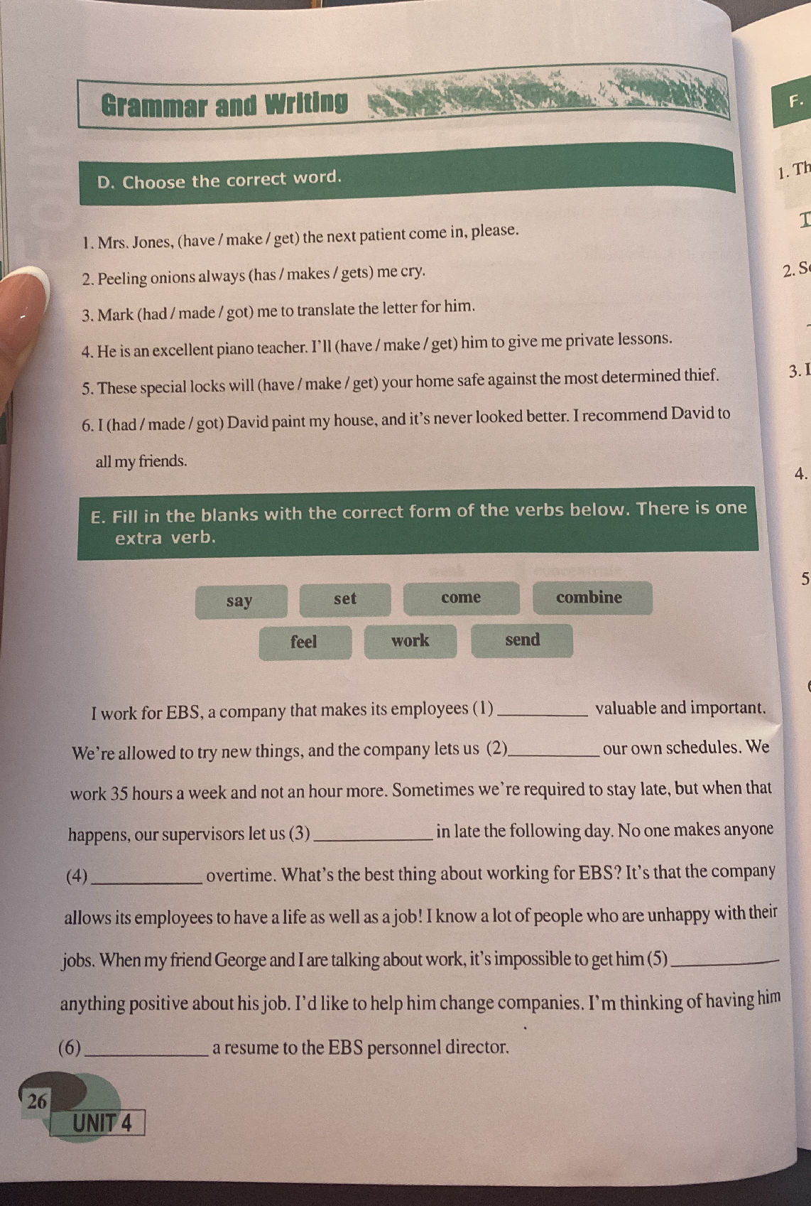 D. Choose the correct word. 1. Mrs. Jones, | StudyX