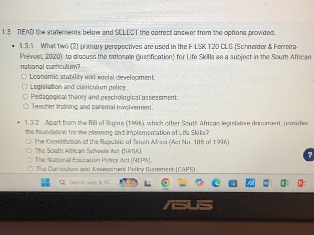 1.3 READ the statements below and SELECT the | StudyX