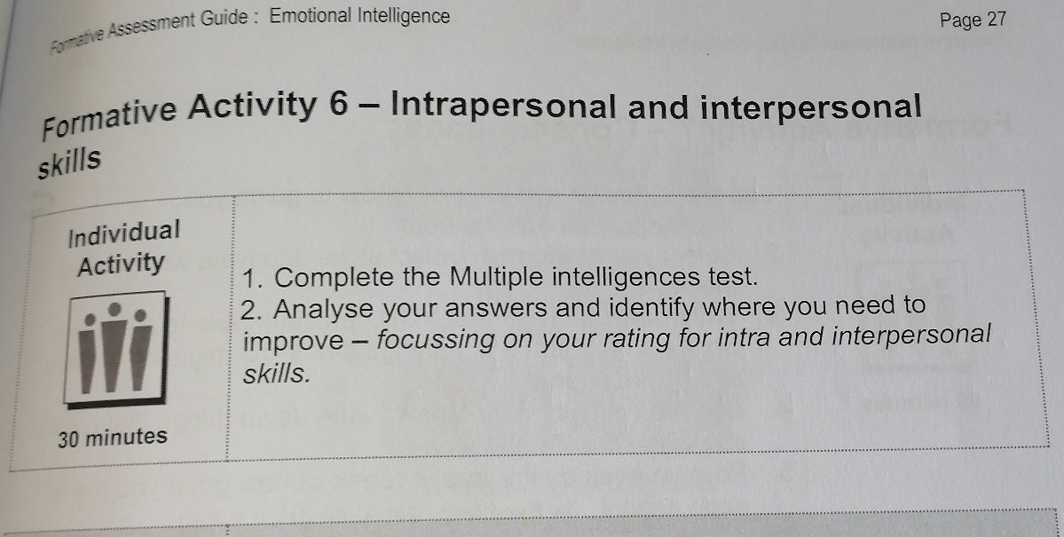 Formative Activity 6 – Intrapersonal and | StudyX