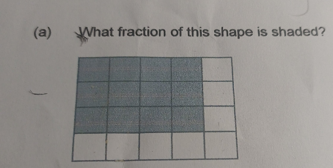 (a) What fraction of this shape is shaded? | StudyX