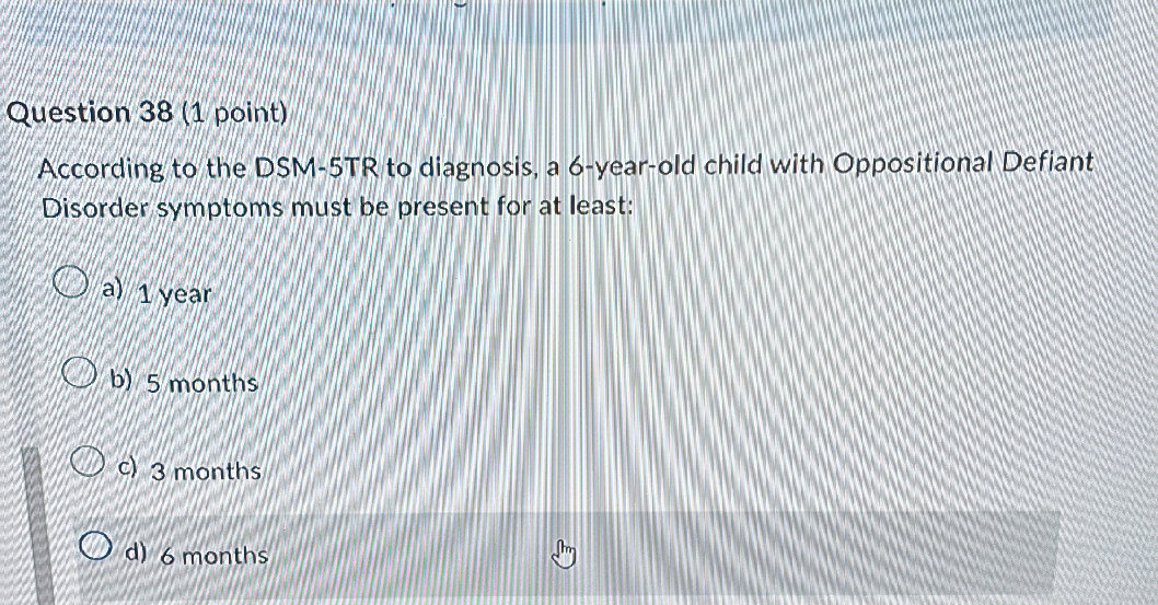 According to the DSM-5TR to diagnosis, a | StudyX